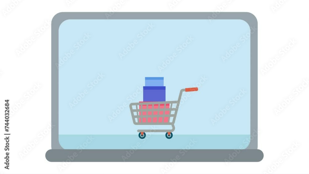 Animated footage of shopping movements with an illustration concept of ...