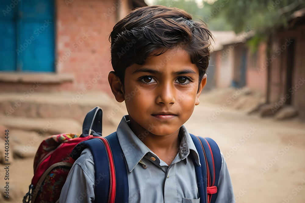 Portrait of 5 Year old boy student from Punjab Pakistan. Pakistani baby ...