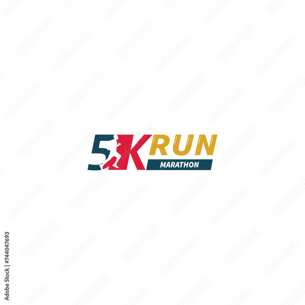 5k run logo, marathon logo vector graphics Stock Vector | Adobe Stock