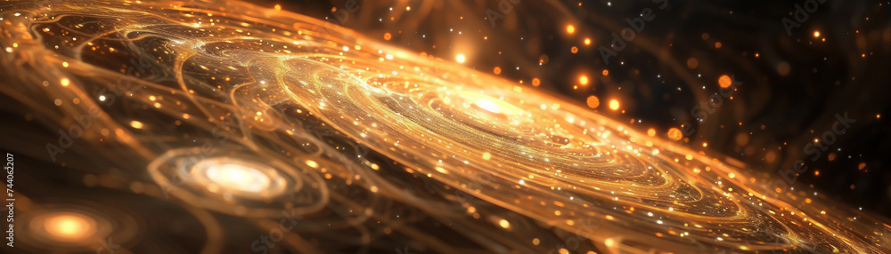 In a surreal matrix of space outlines of plankton merge with flowing ...