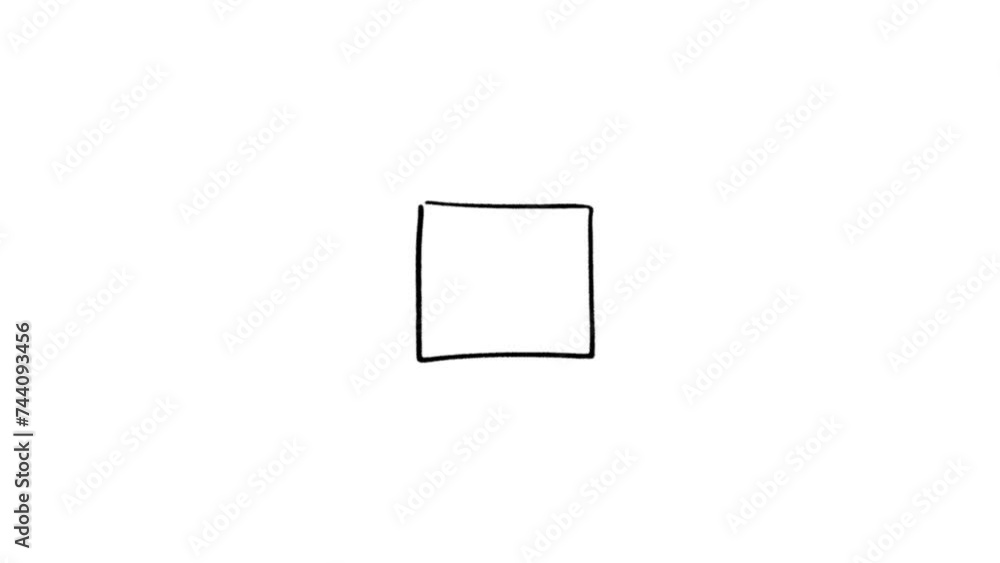 path square. Video clip hand-drawn frame for film editing with green ...