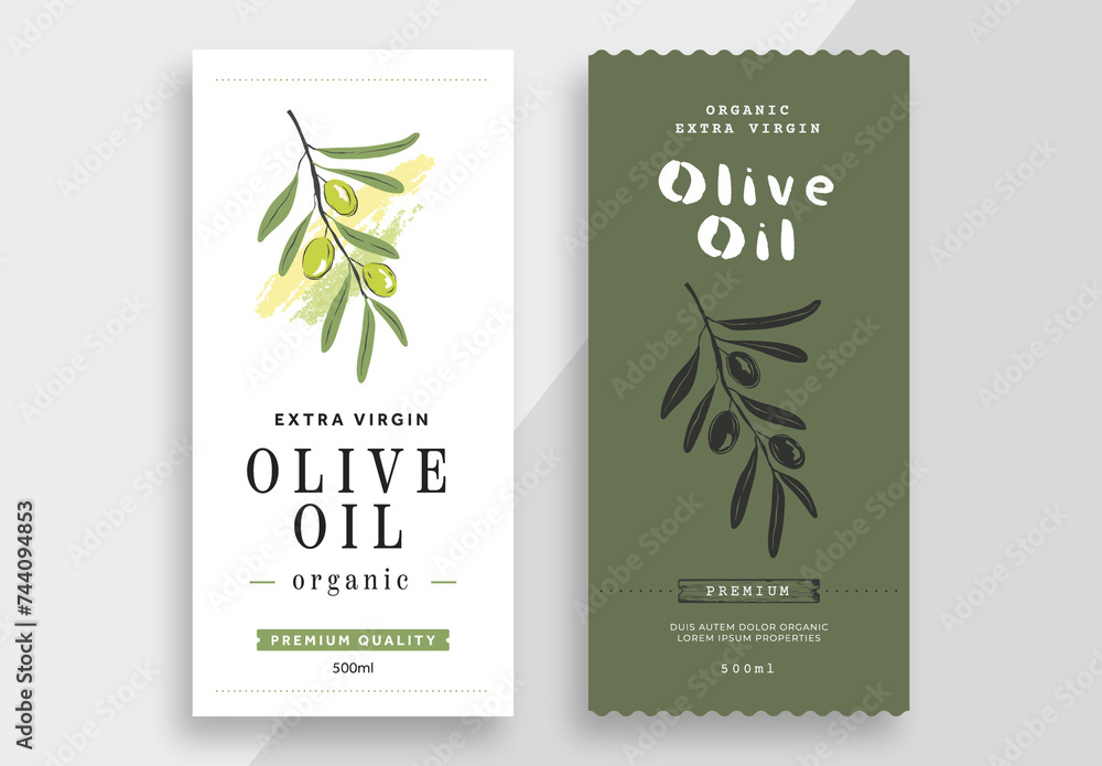 Olive Oil Vintage Label Layout for Package Stock Template | Adobe Stock