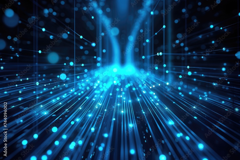 An image of a blue abstract background featuring intersecting lines and ...