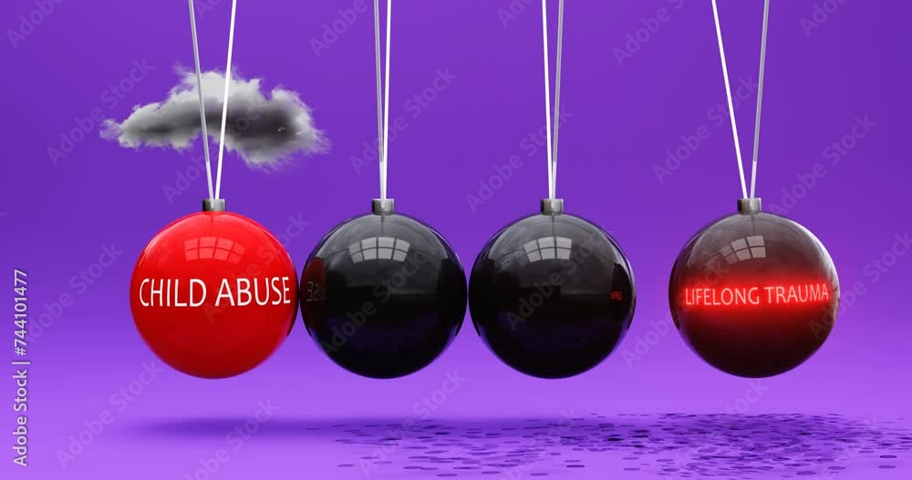 Vidéo Stock Child abuse leads to lifelong trauma. A Newton cradle ...