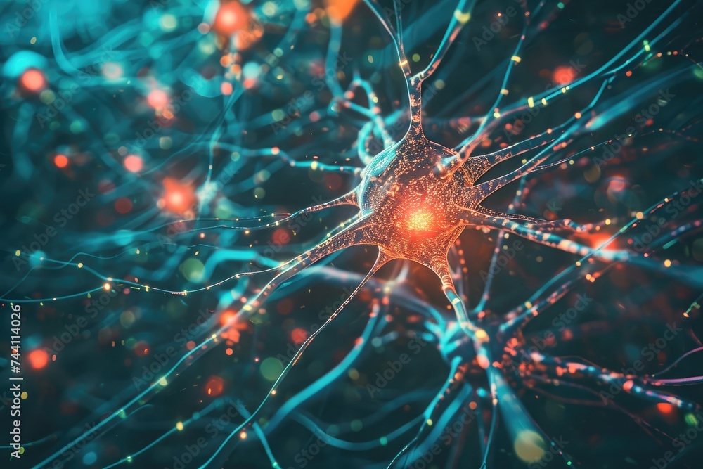 This computer-generated image depicts a detailed representation of a ...