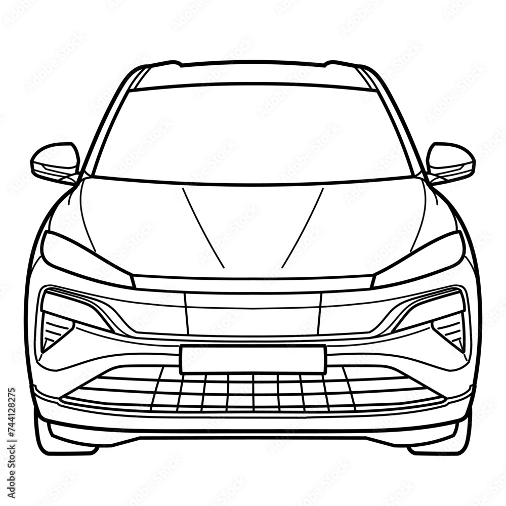 Ivano-Frankivsk, Ukraine - 19 Jan 2024: Outline drawing of a Honda MNV ...