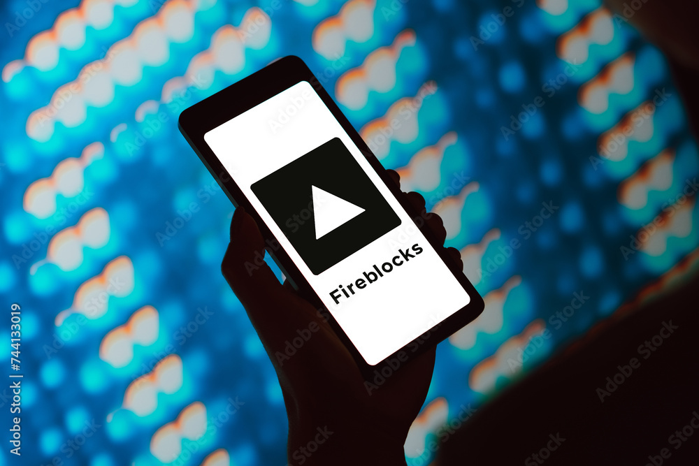 February 23, 2024, Brazil. In this photo illustration, the Fireblocks ...