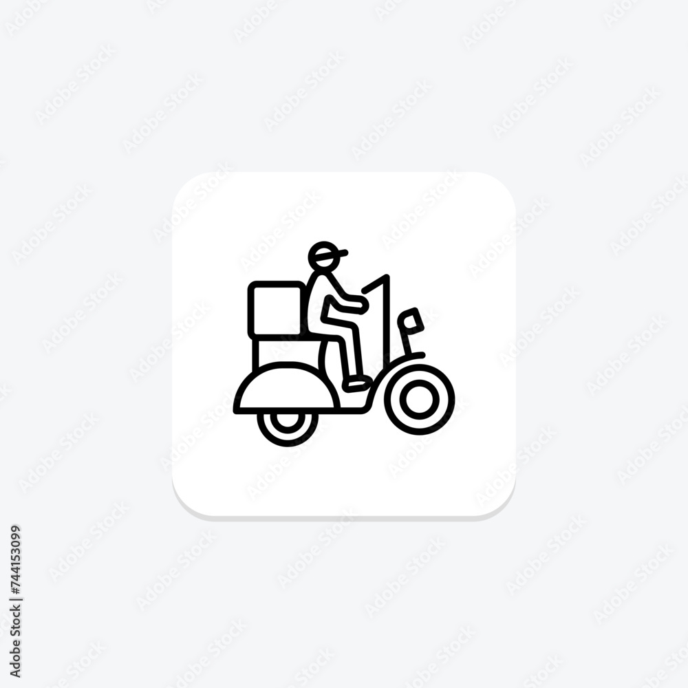 Food Delivery icon, delivery service, online food delivery, home delivery, meal delivery line ...
