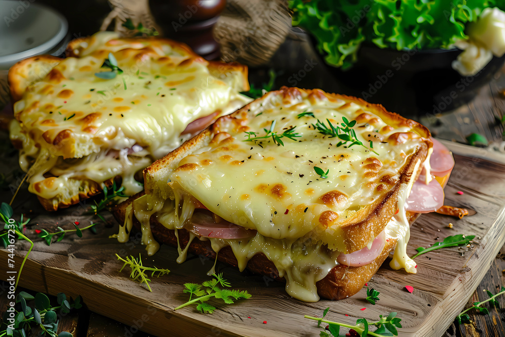 Croque Monsieur - France - This French sandwich features ham and cheese ...