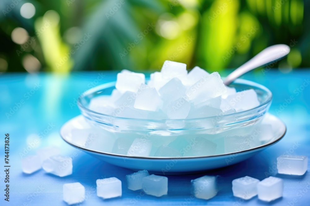 Nata de coco. coconut gel. chewy. traditional Filipino dish. Thai food ...