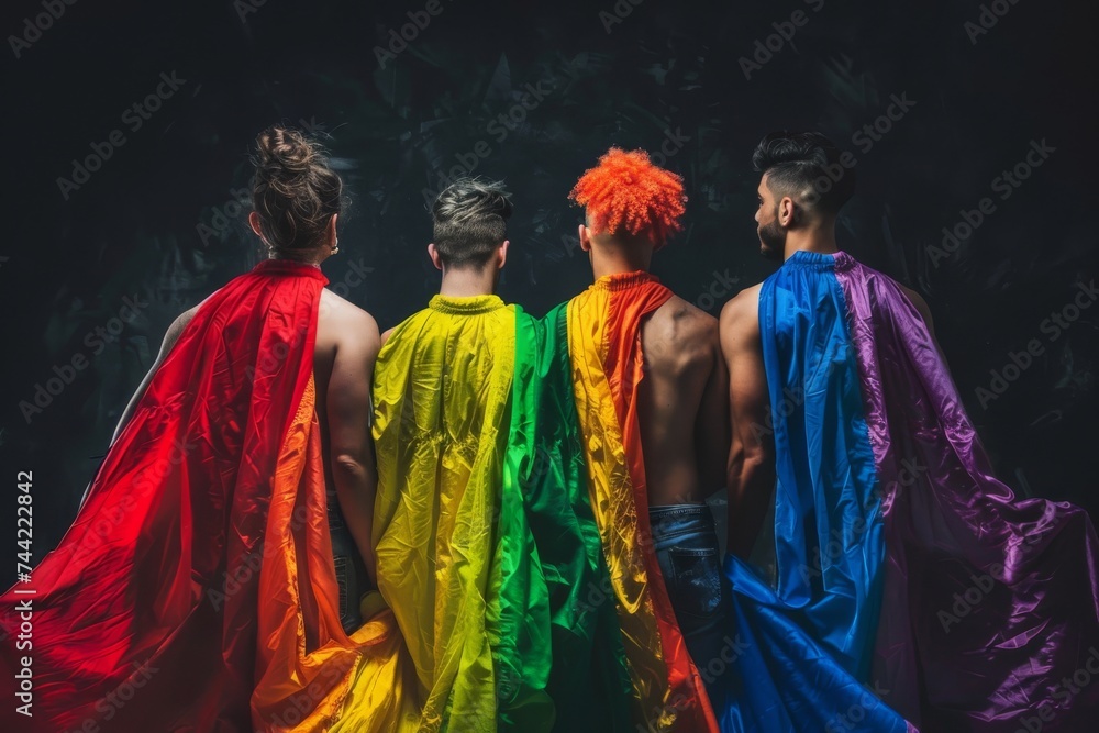 LGBTQ Pride school bus yellow. Rainbow elusive colorful liberal ...