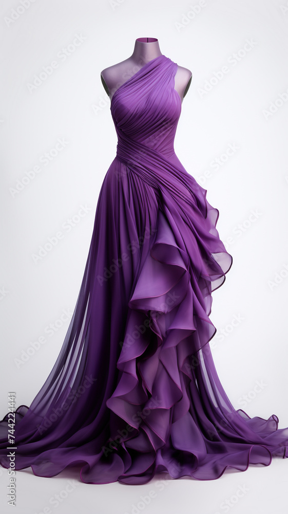 Elegant, formal gown dress typically worn to a prom various styles ...