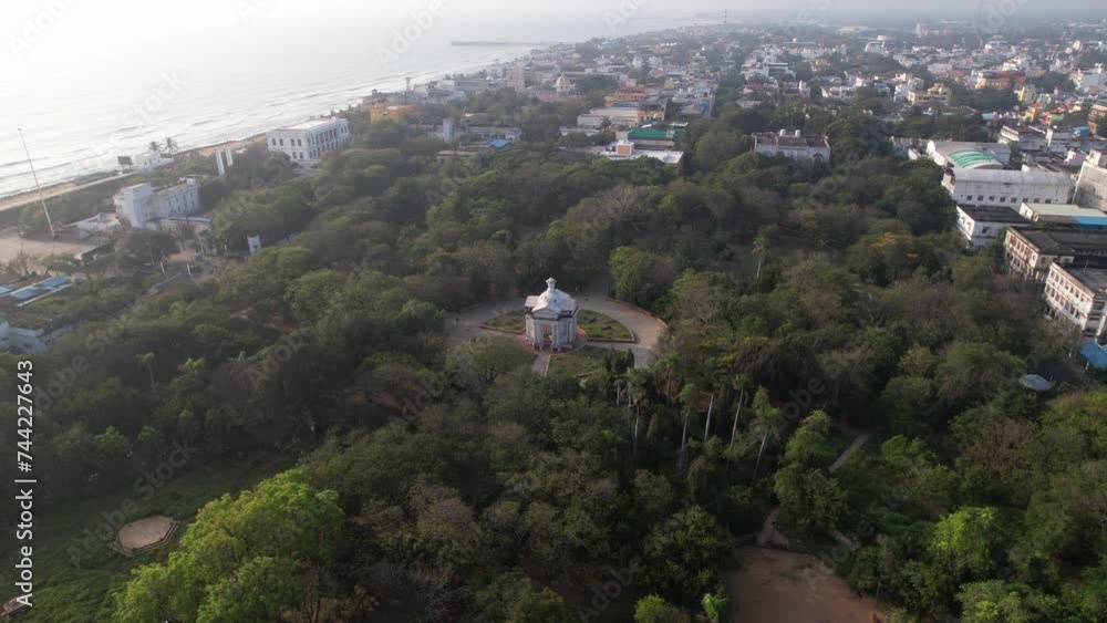 Aerial video of Bharathi Park Puducherry, also known as Pondycherry ...