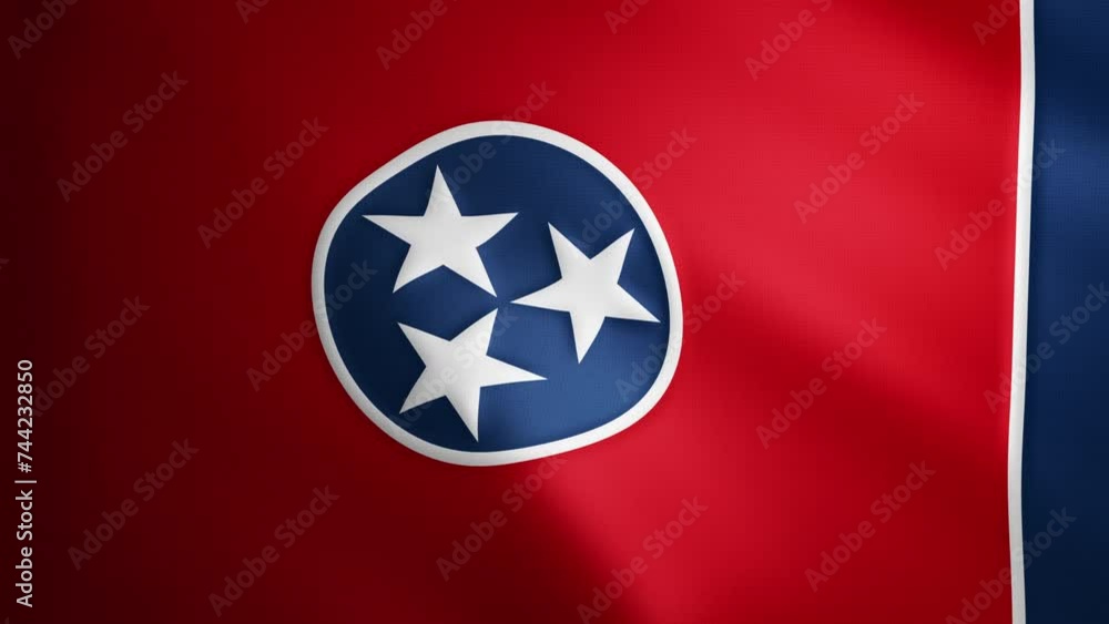 Tennessee flag with fabric texture that moves in the wind. Smooth ...