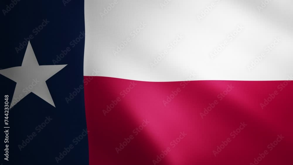 Texas flag with fabric texture that moves in the wind. Smooth movement ...