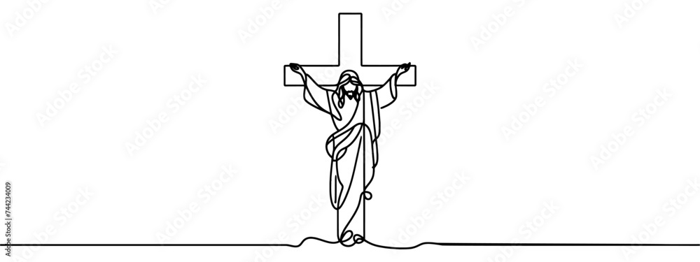 continuous line of Jesus christ.one line drawing of the Lord jesus being overtaken.line art of ...