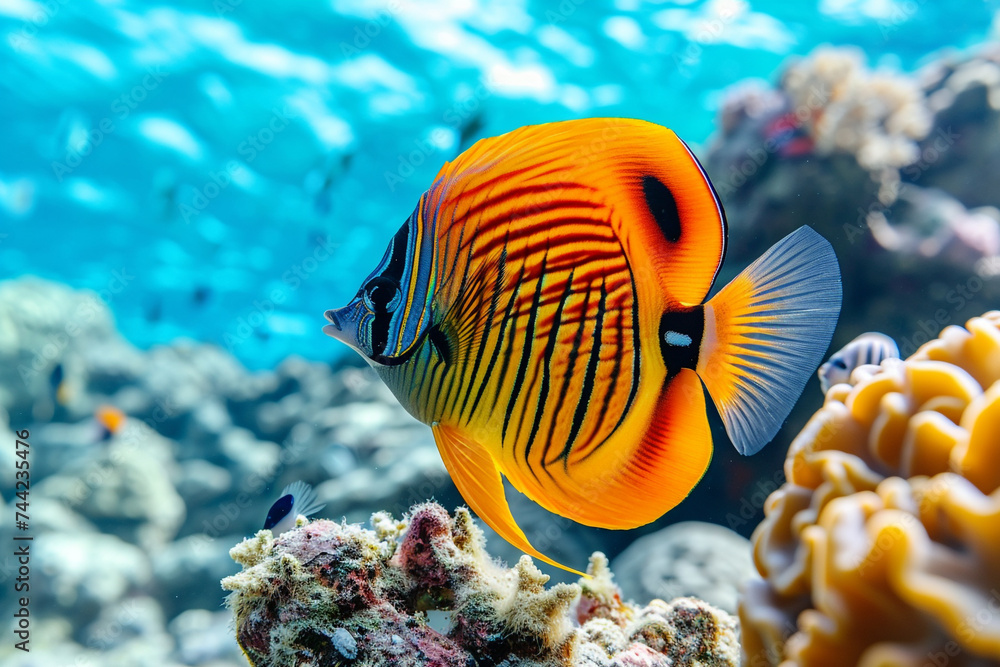 beautiful pretty nice cute funny fish in ocean. sea, aquarium, swimming ...