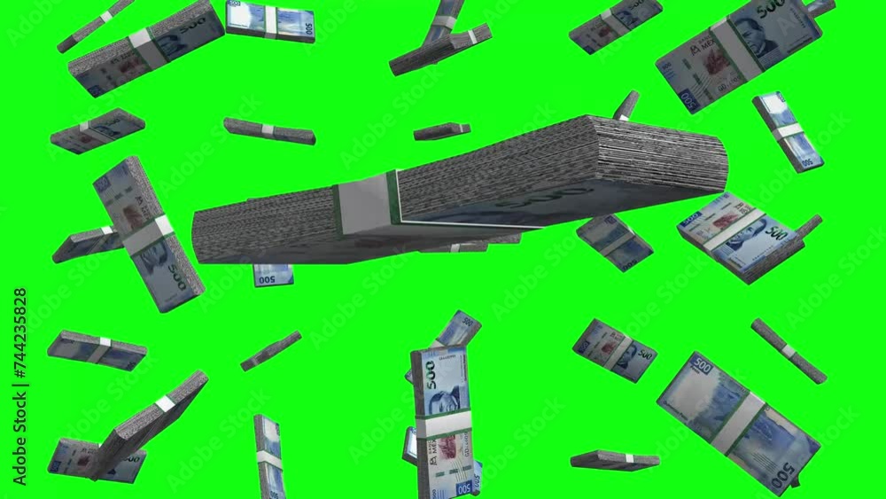 Mexico 500 Pesos Falling Animation on Green Screen Stock Video | Adobe ...