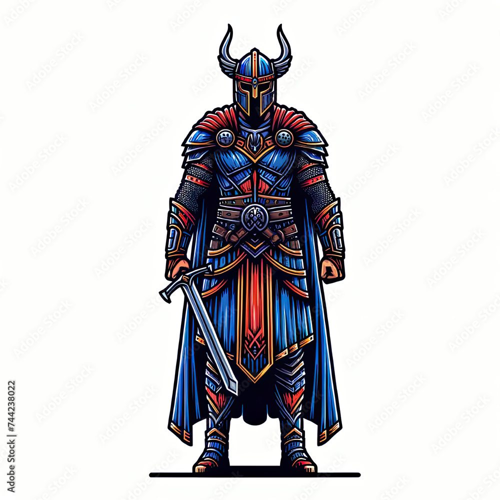warrior valkyrie full armor with weapon sword battle stance ...