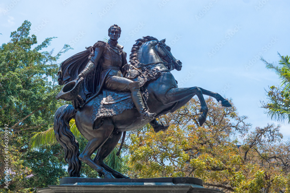 Caracas - Venezuela, Simón Bolívar statue in Plaza Bolívar, located at ...