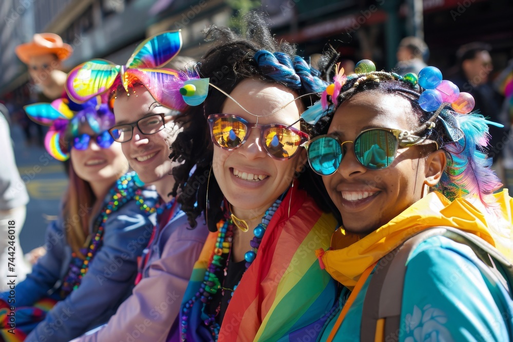 LGBTQ Pride pride campaign. Rainbow fern green colorful black shape ...