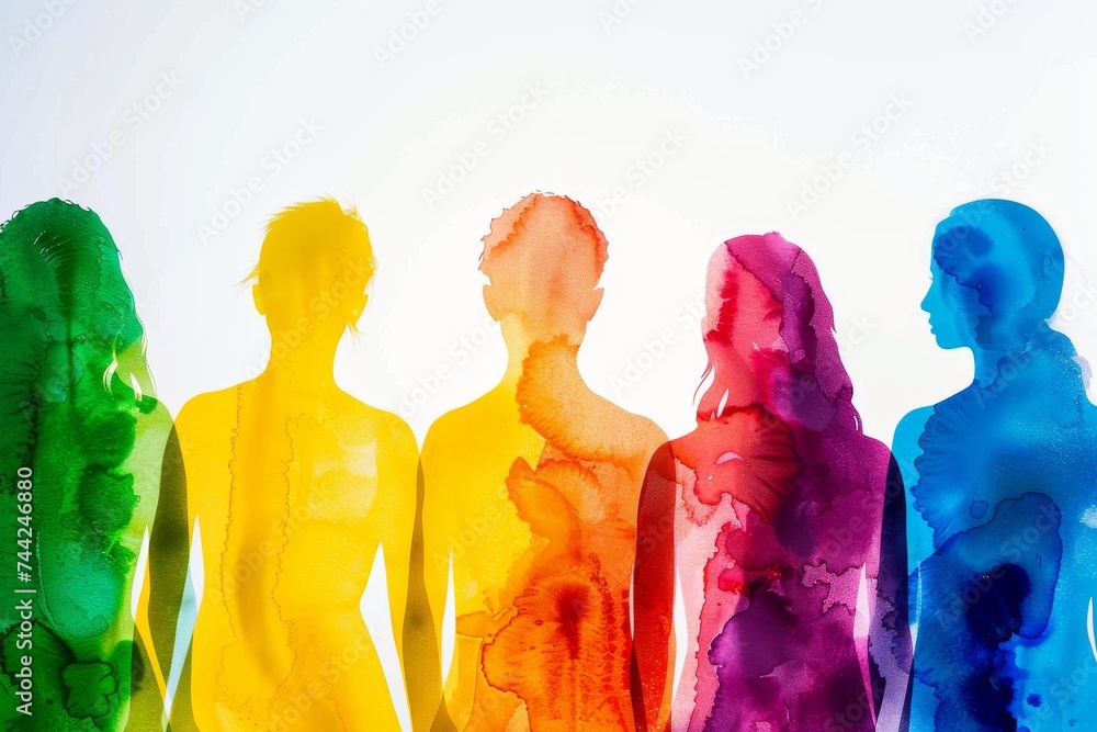 LGBTQ Pride chromatic brilliance. Rainbow patient colorful azure ...