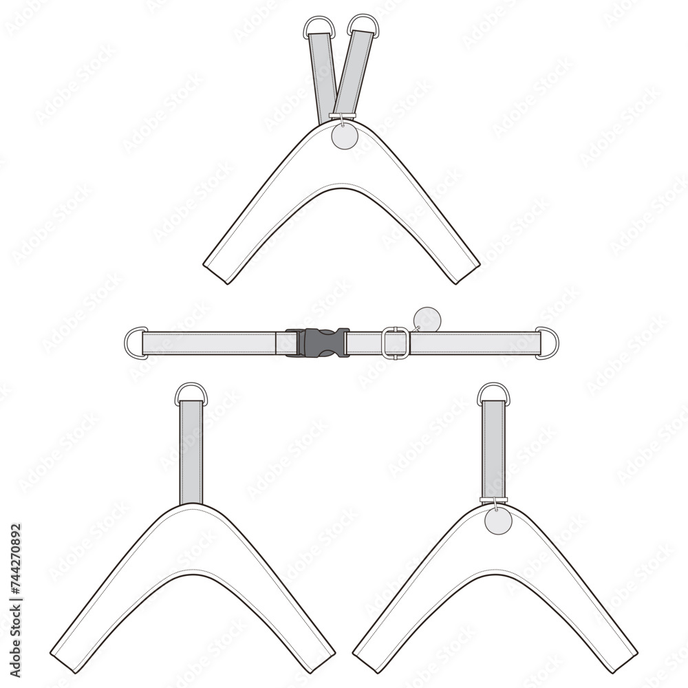 Dog Harness Design Flat Sketch Vector Design Illustration Stock Vector ...