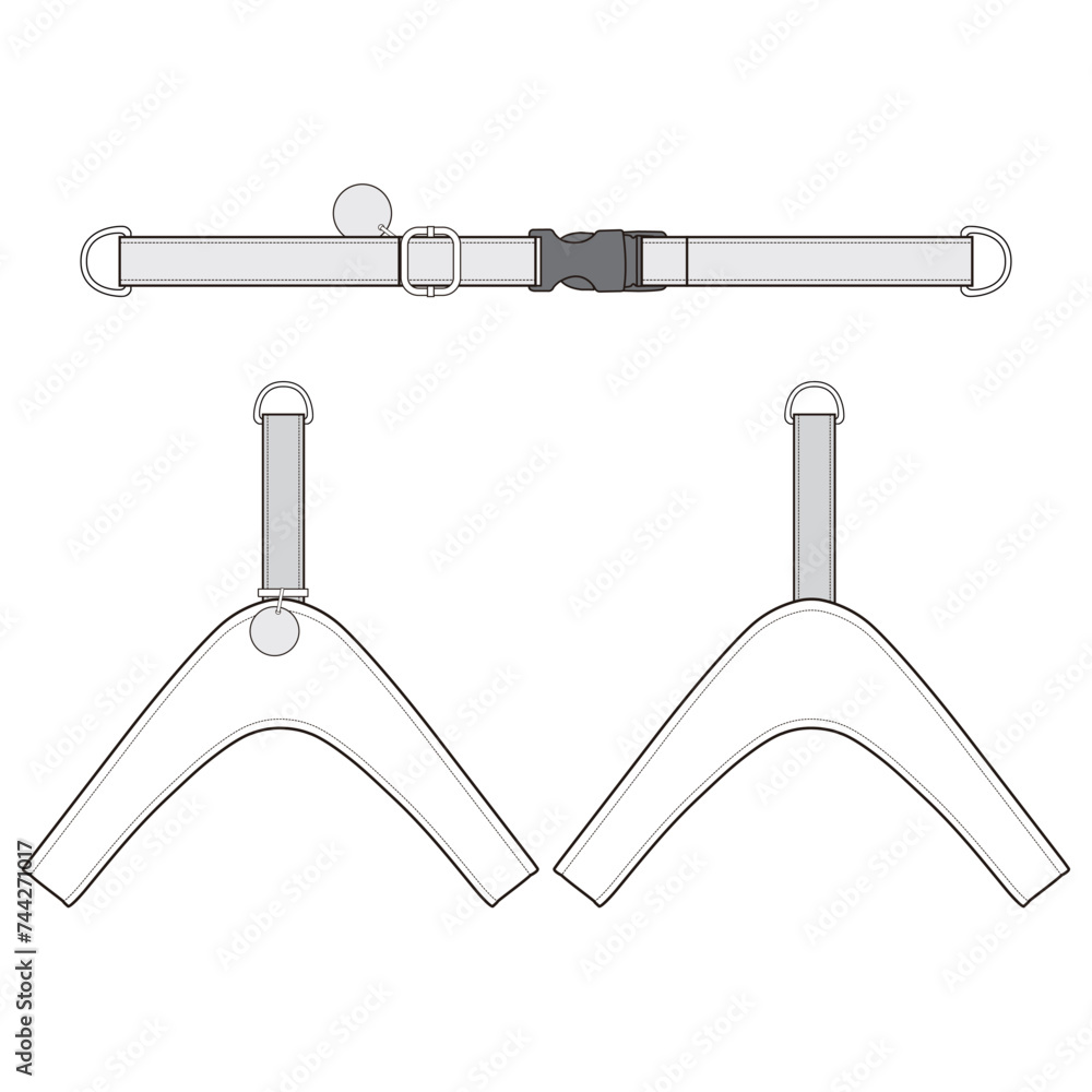 Dog Harness Design Flat Sketch Vector Design Illustration Stock Vector ...