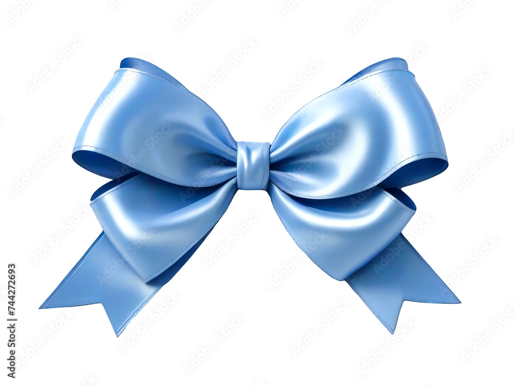 Soft blue ribbon on a transparent background, png. Generative ai Stock ...