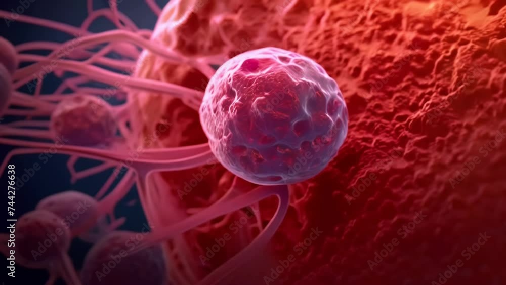 the 3D microscopic view of a cancer cell providing a clear and detailed ...