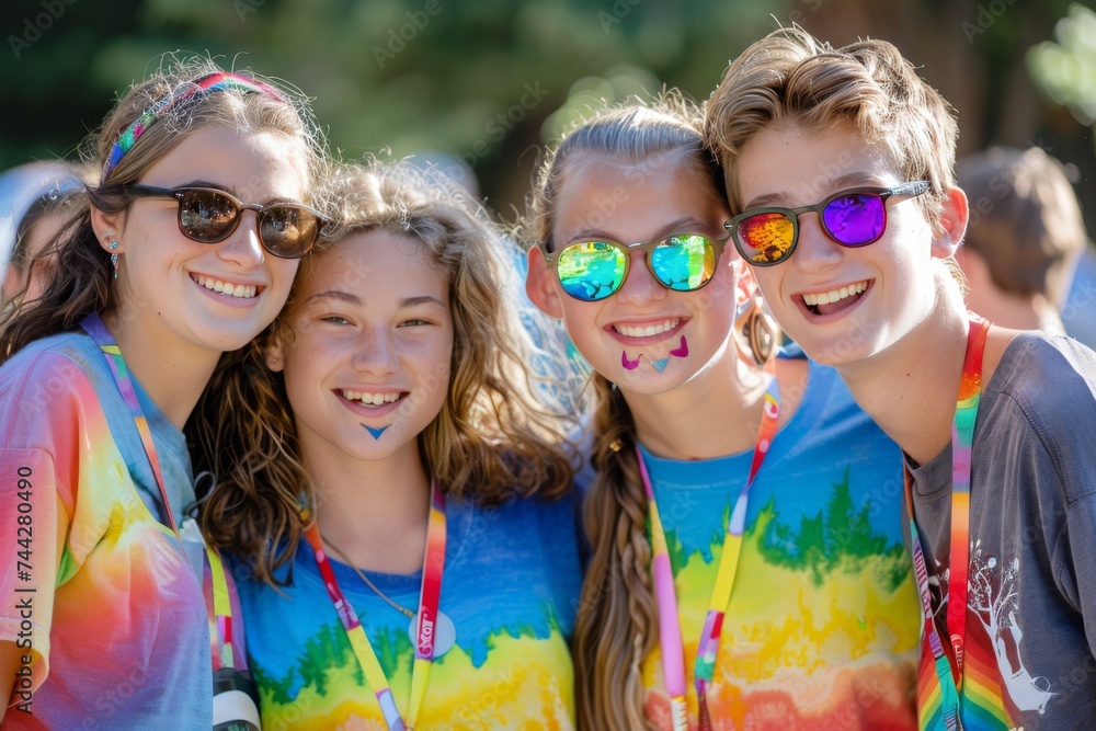 LGBTQ Pride measure. Rainbow mountain meadow colorful gender norms ...