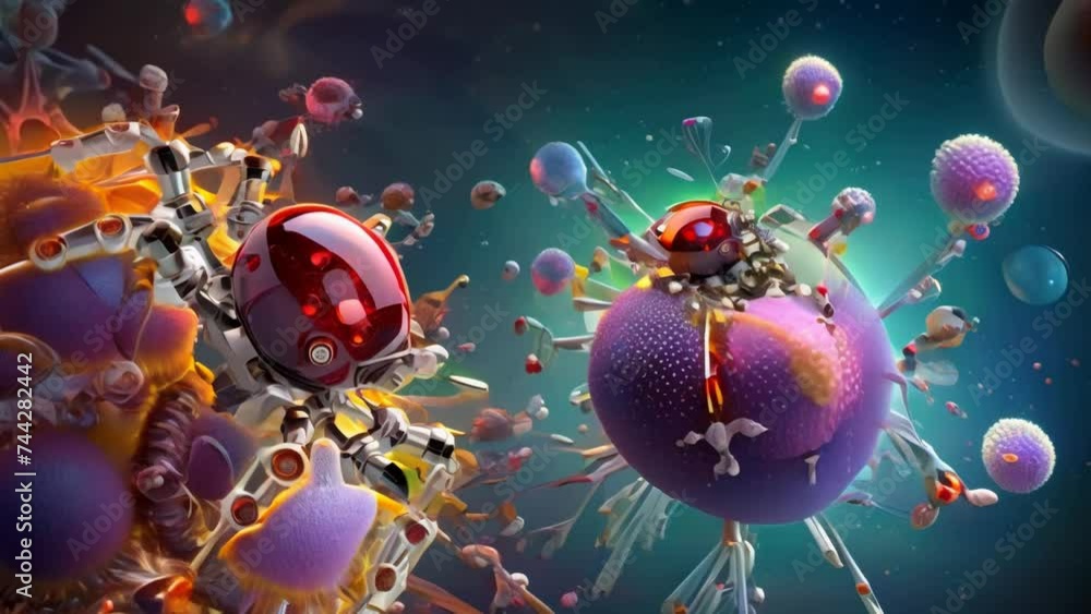 advanced nanorobot skillfully maneuvers through the complex labyrinth ...