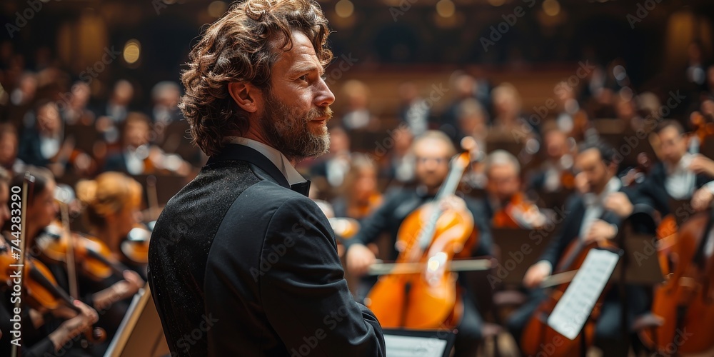 A classically dressed musician captivates the audience with his ...
