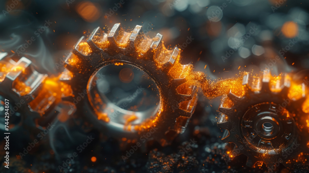 Acquisitions Two powerful gears merge together signifying the coming ...