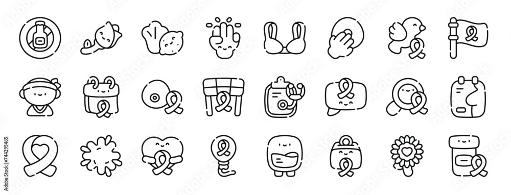 set of 24 outline web international day against icons such as no ...