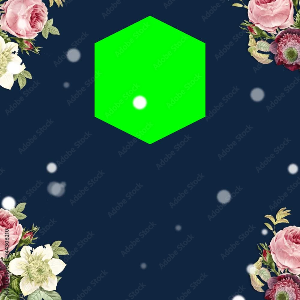 Floral frame animation of wedding invitation. Botanical flower foliage ...