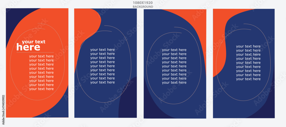 Poster Editable template with blue and orange illustration – Wall Art ...