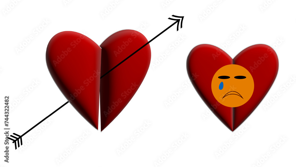 heart broken backgrounds with sad emoji heart break images Stock Vector ...