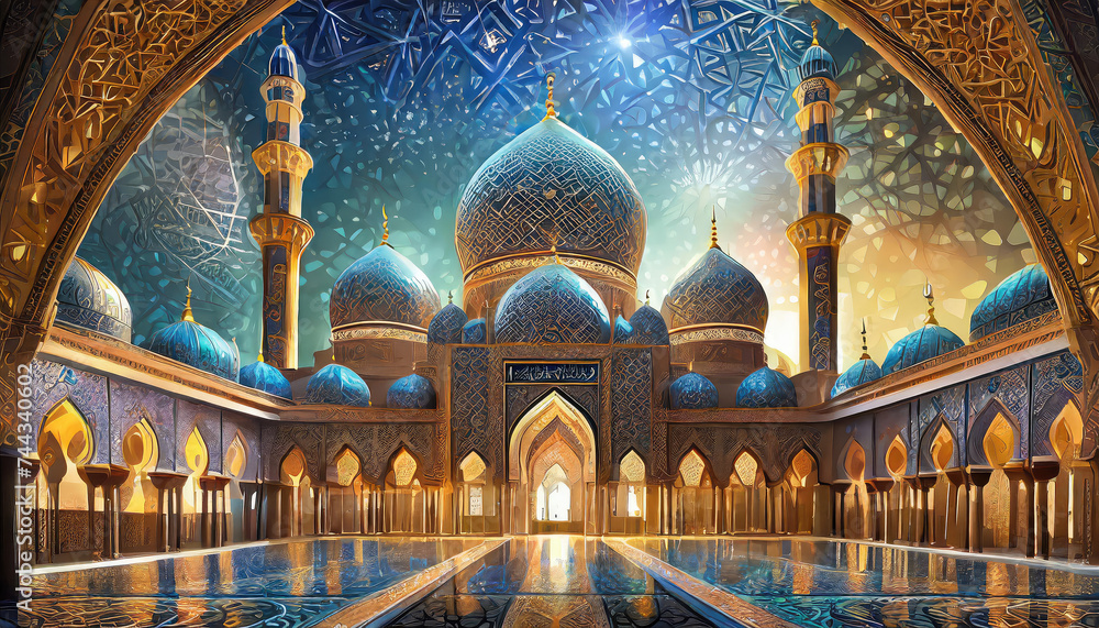 illustration of a design mosque. Ramadan or Ramadhan. icon set vector ...