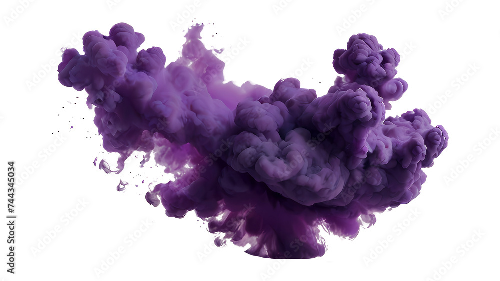 purple explosion isolated on transparent background - powder paint ...