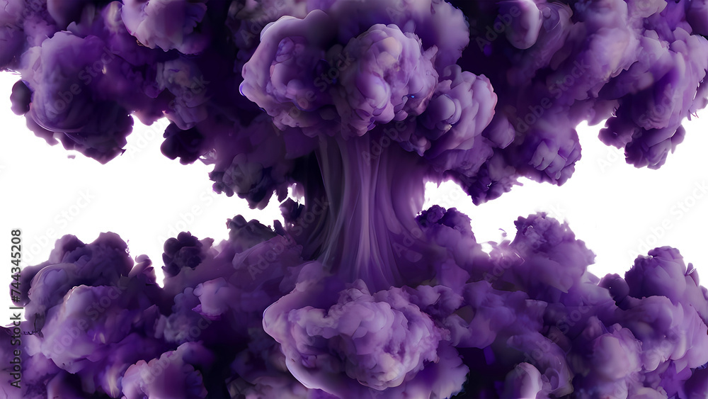 purple explosion isolated on transparent background - powder paint ...