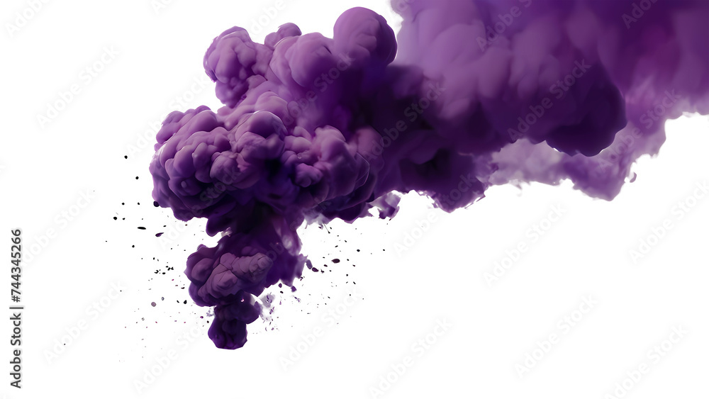 purple explosion isolated on transparent background - powder paint ...