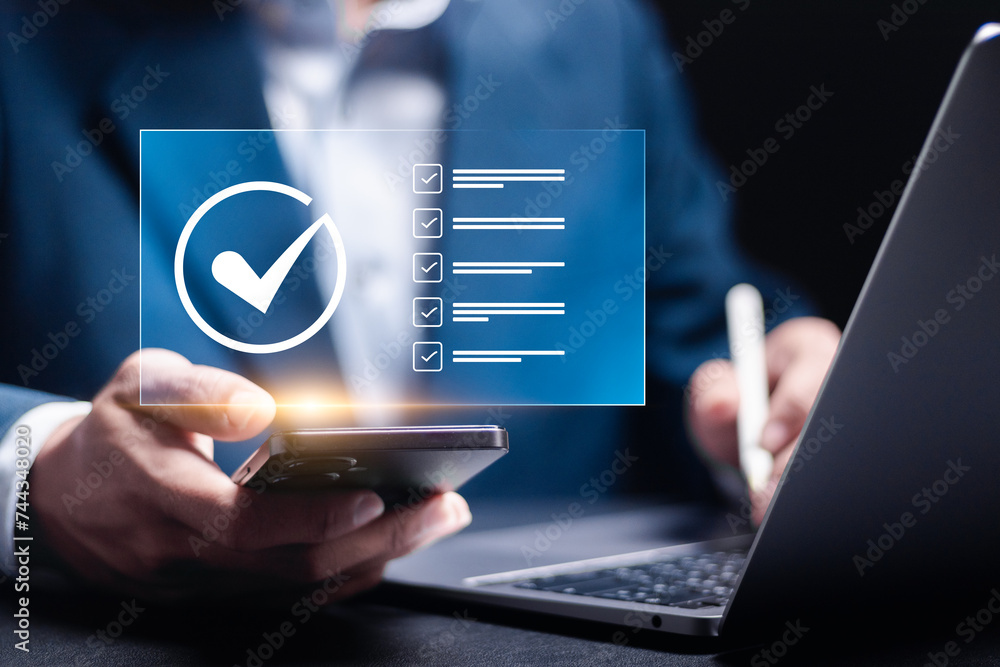 Business approve project concept. Business quality checking, and ...