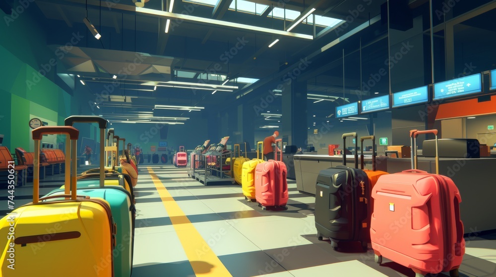 A 3D rendered image of sequence depicting a traveler's journey through ...