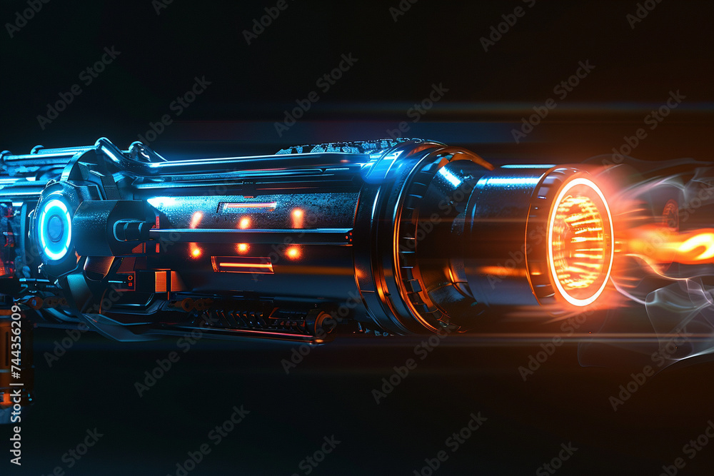 3d render of a kinetic energy converter gun for turning motion into ...