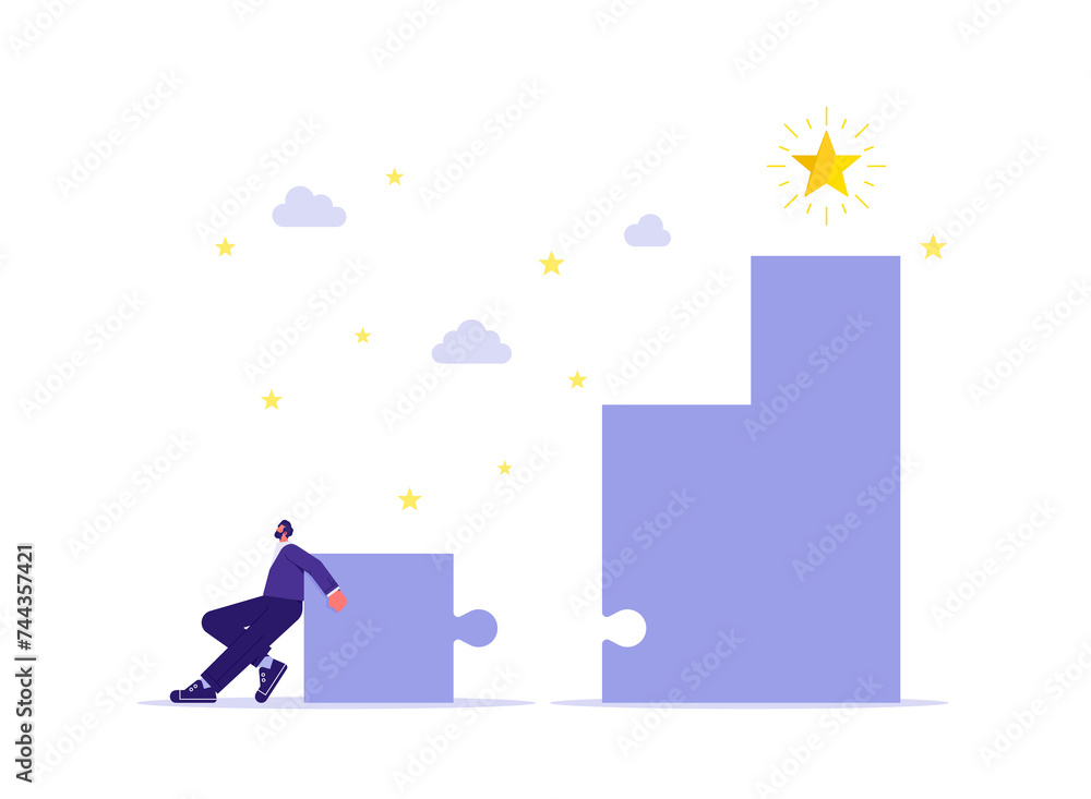 Accomplishment or reaching business goal, reward and motivation concept ...