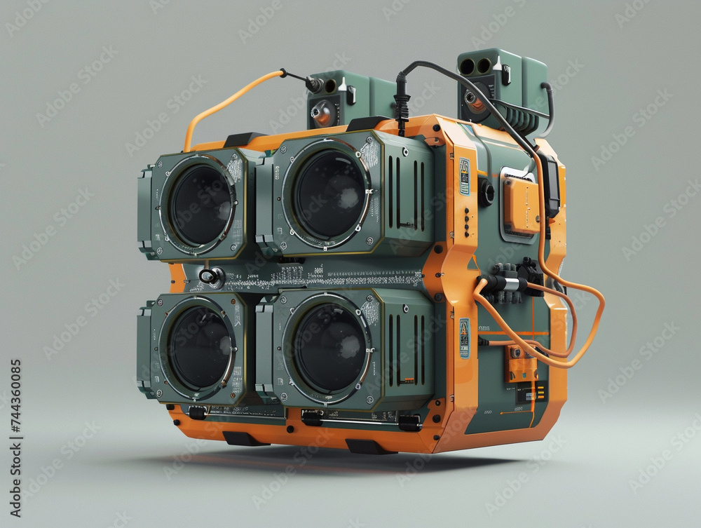 3d render of a quantum entanglement communicator for secure battlefield ...