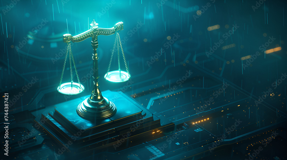 Law Scales Sitting in a Dark Background, Justice and Legal System ...