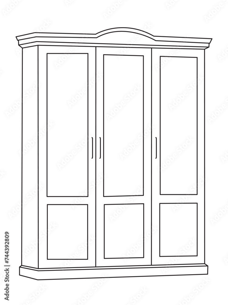 Safe Almirah Vector Illustration, shelves with books, bookshelf ...