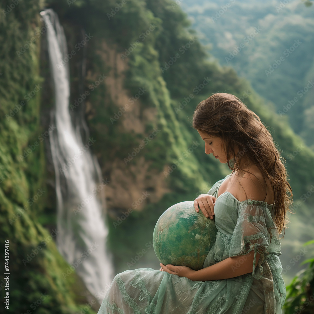 World Earth Day | Mother Nature holding Globe | World Environment Day ...